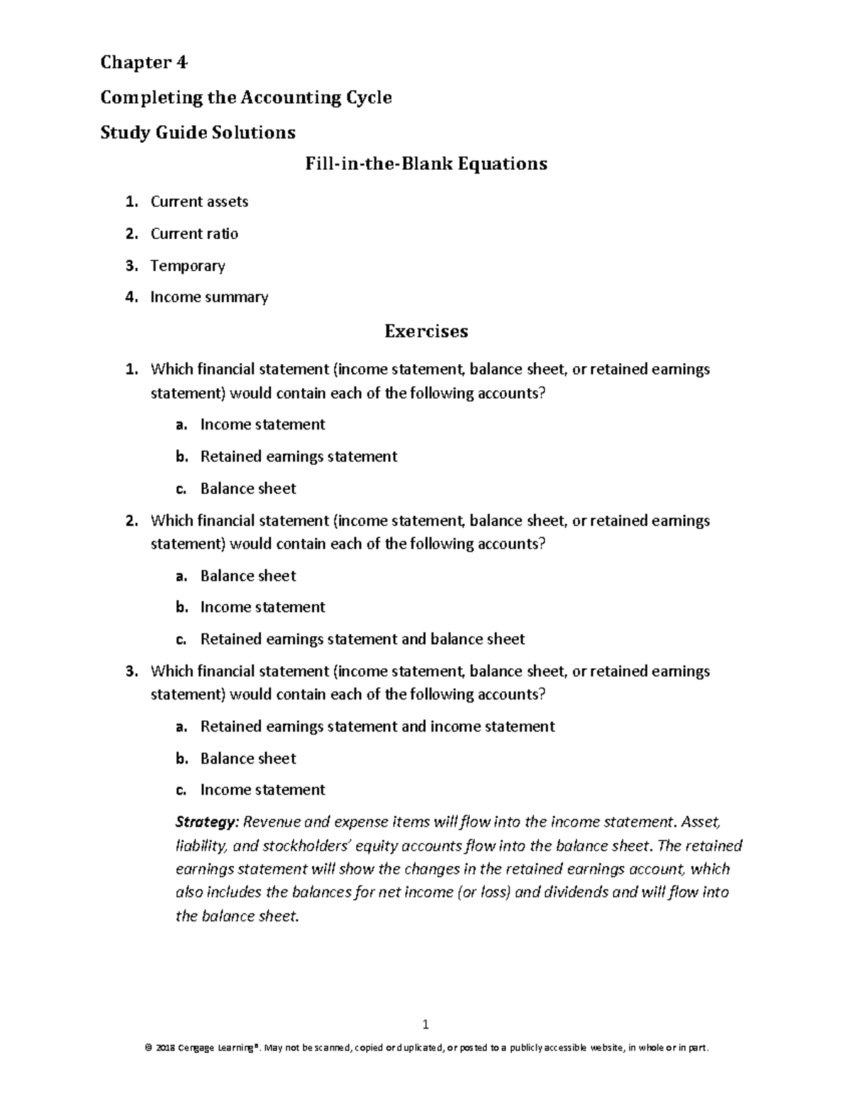 Chapter 4 Exam Study Guide Solutions for ACC 101 - Studocu