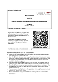 AUI3702 - Unisa - Internal Auditing - Test of Controls - Studocu