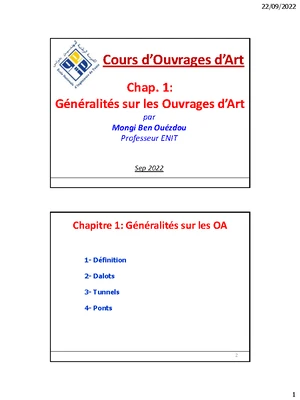 Cours d’Ouvrages d'Art, Tome 2 : Dimensionnement des Ponts - Studocu