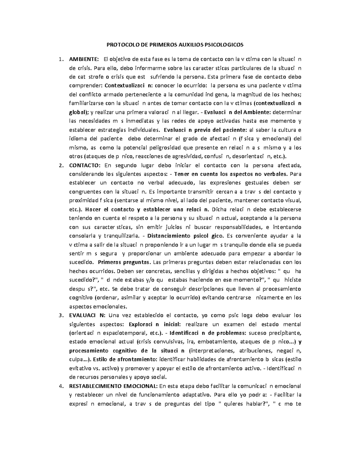 PROTOCOLO DE PRIMEROS AUXILIOS PSICOLÓGICOS AA3 EVO1 - Studocu