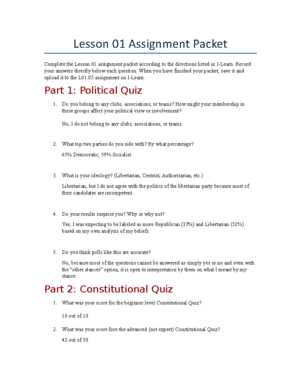 Pol110 Lesson 01 Assignment Packet - Lesson 01 Assignment Packet ...