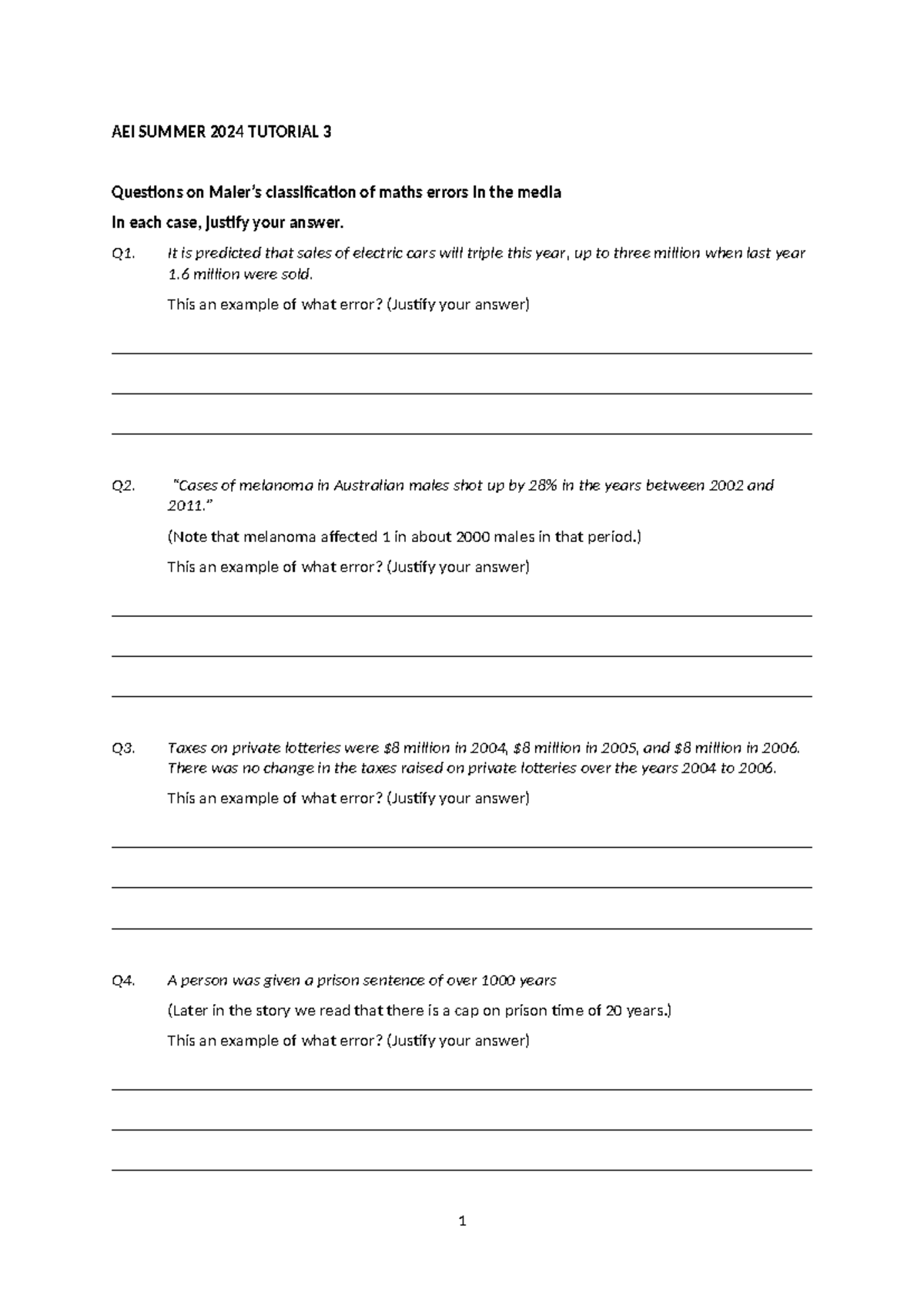 AEI Summer 2024 Tutorial 03- for students - AEI SUMMER 2024 TUTORIAL 3 ...