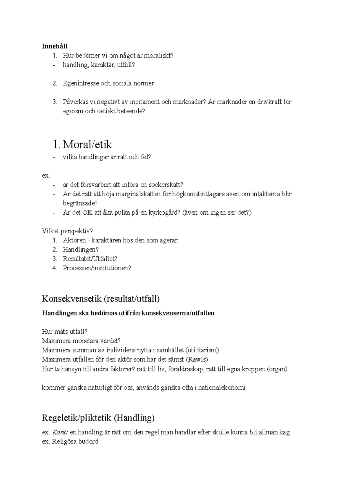 ETIK: Perspektiv på Moral, Marknader och Sociala Normer - Studocu