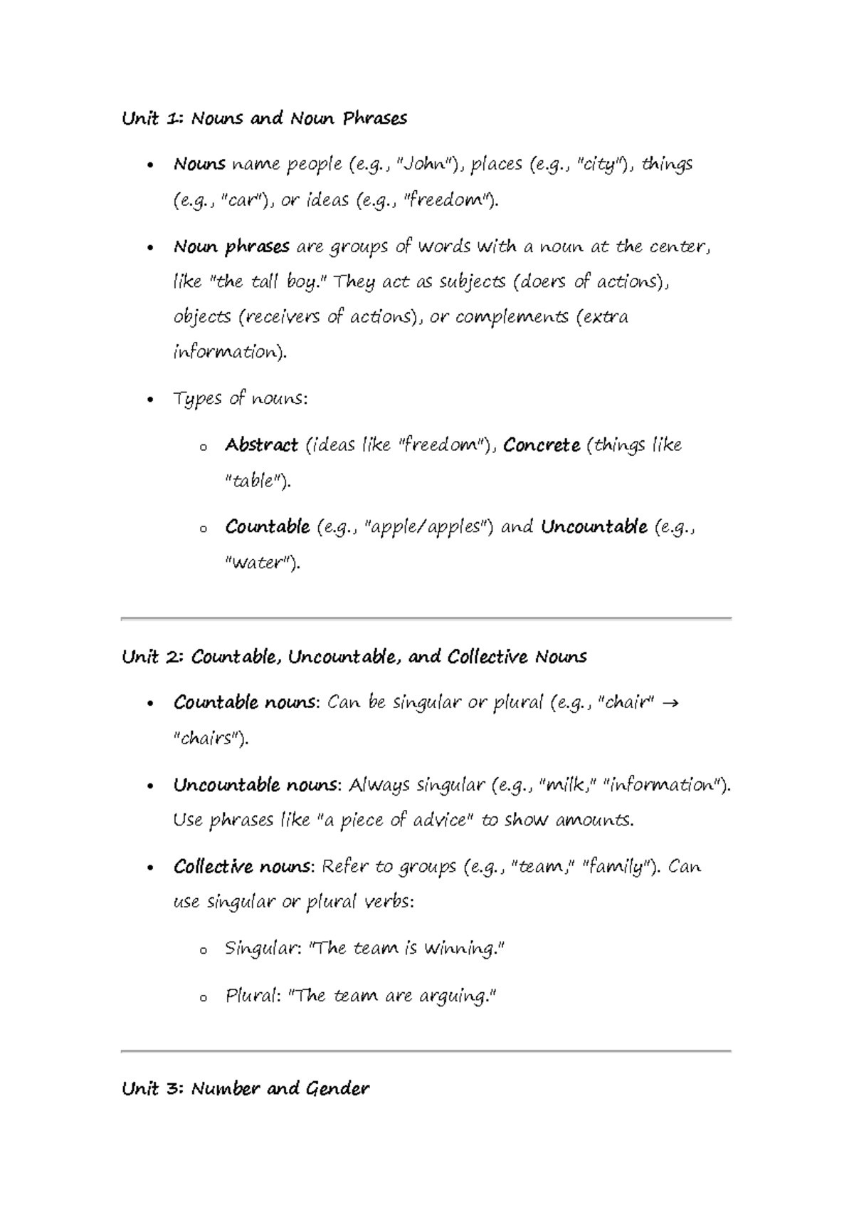 ENG 101: Overview of Nouns, Adjectives, and Sentence Structure - Studocu