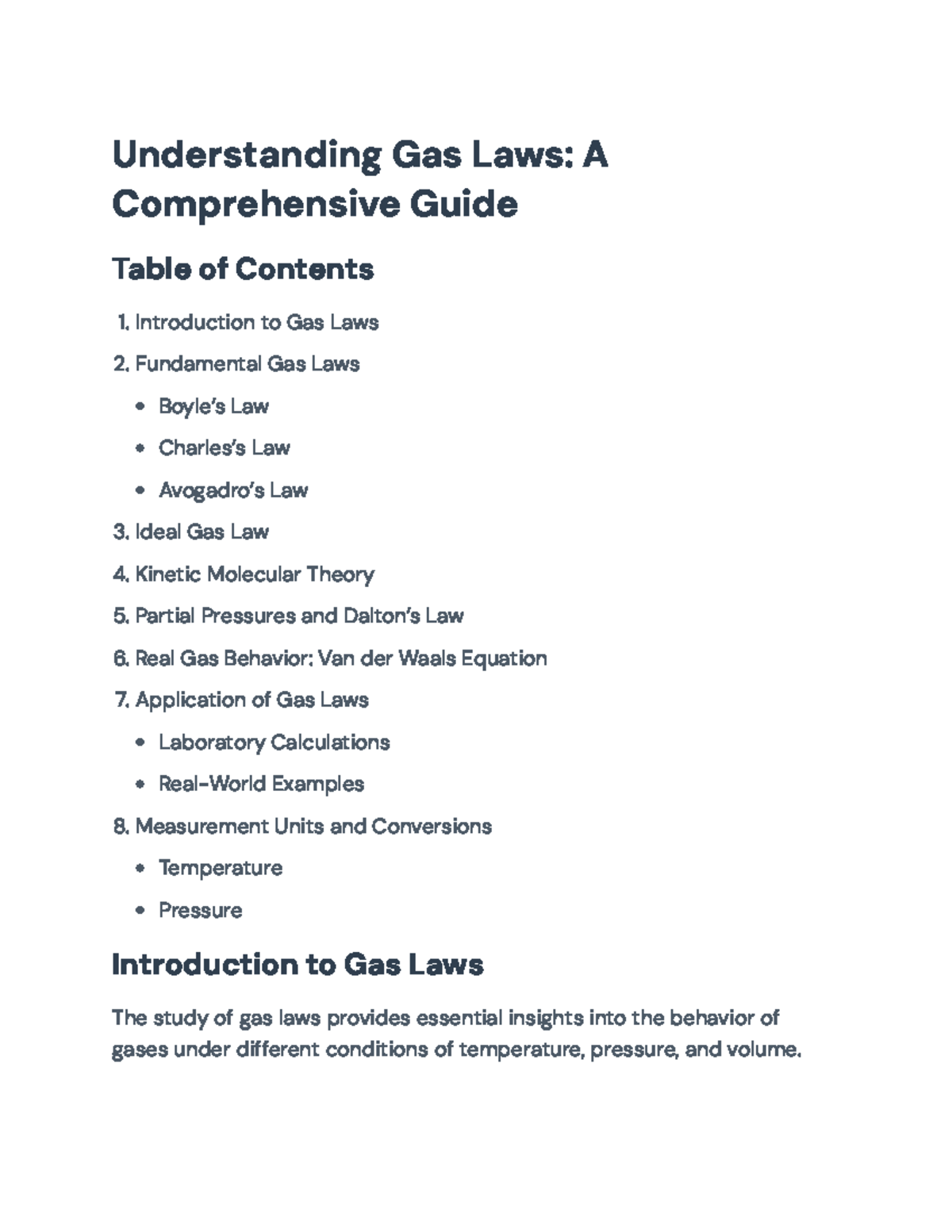 Gas Laws Overview: Principles & Applications in PHSC 101 Lesson Notes ...
