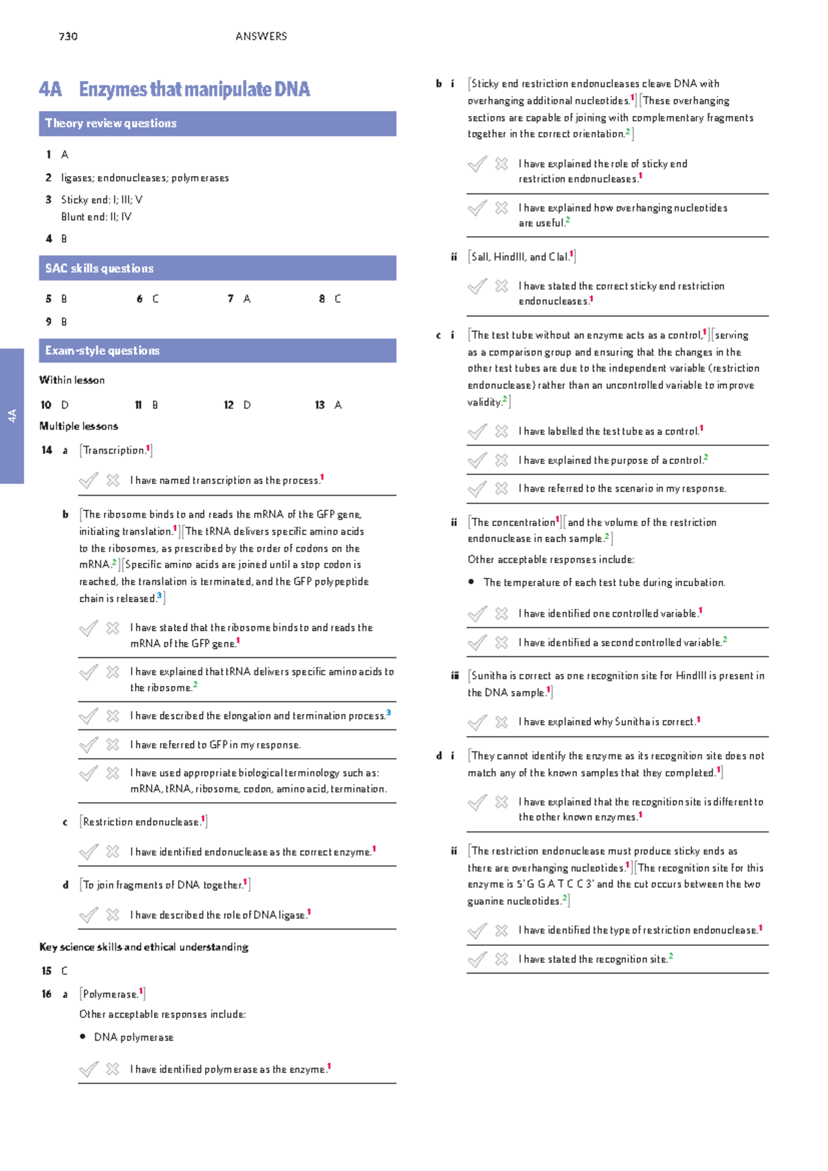 Edrolo VCE Biology Units 34 - Chapter 4 Answers Comprehensive Review ...