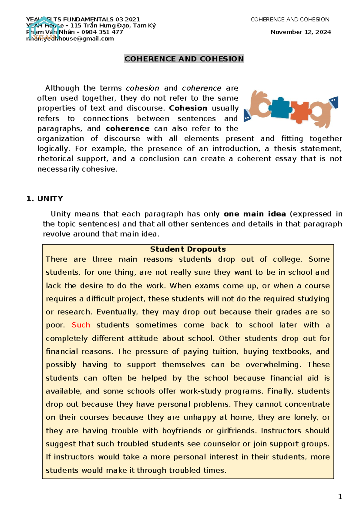 20210517 Enhancing Coherence and Cohesion in Writing Techniques - Studocu