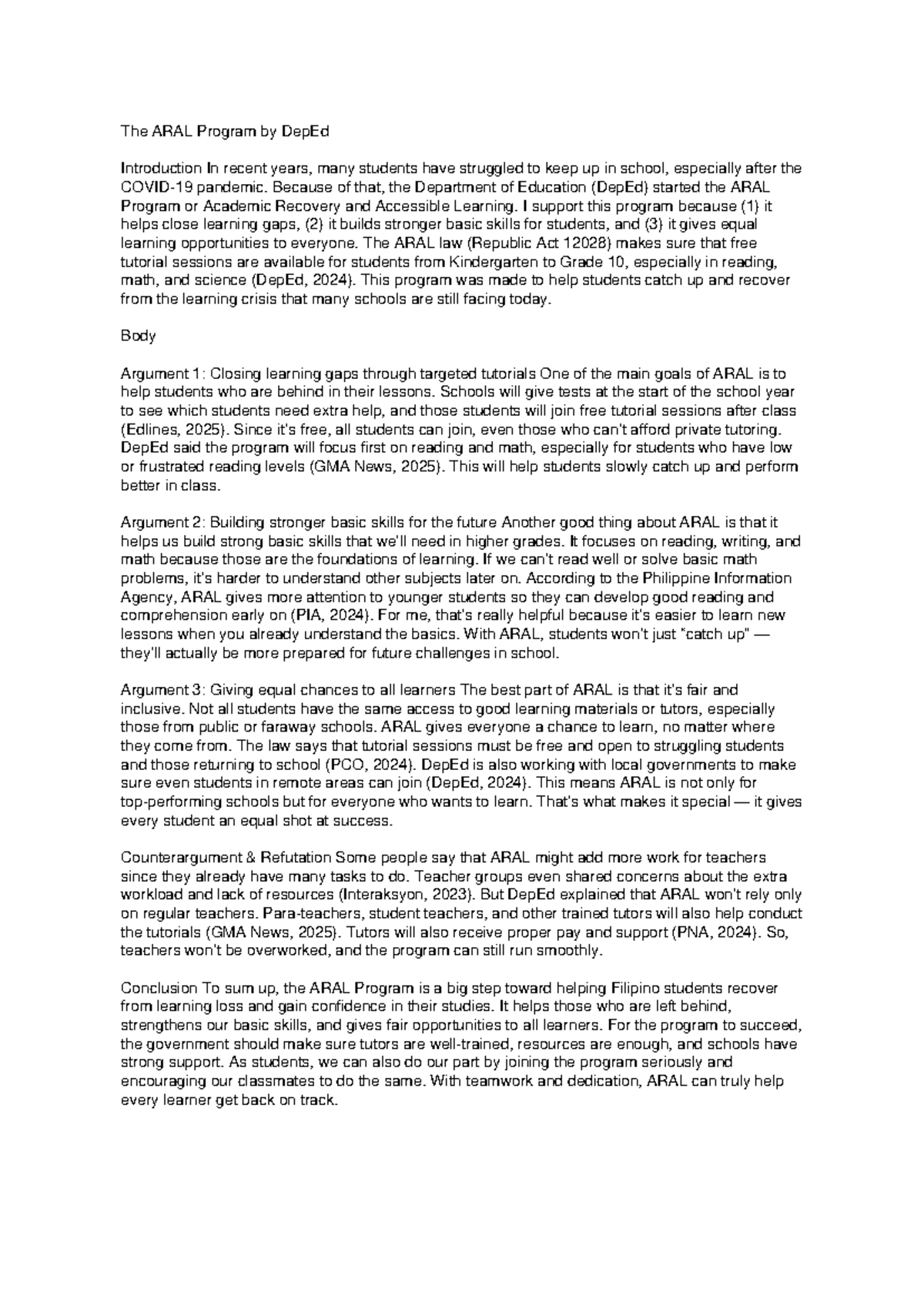 ARAL Program by DepEd: Academic Recovery & Learning Support Module ...