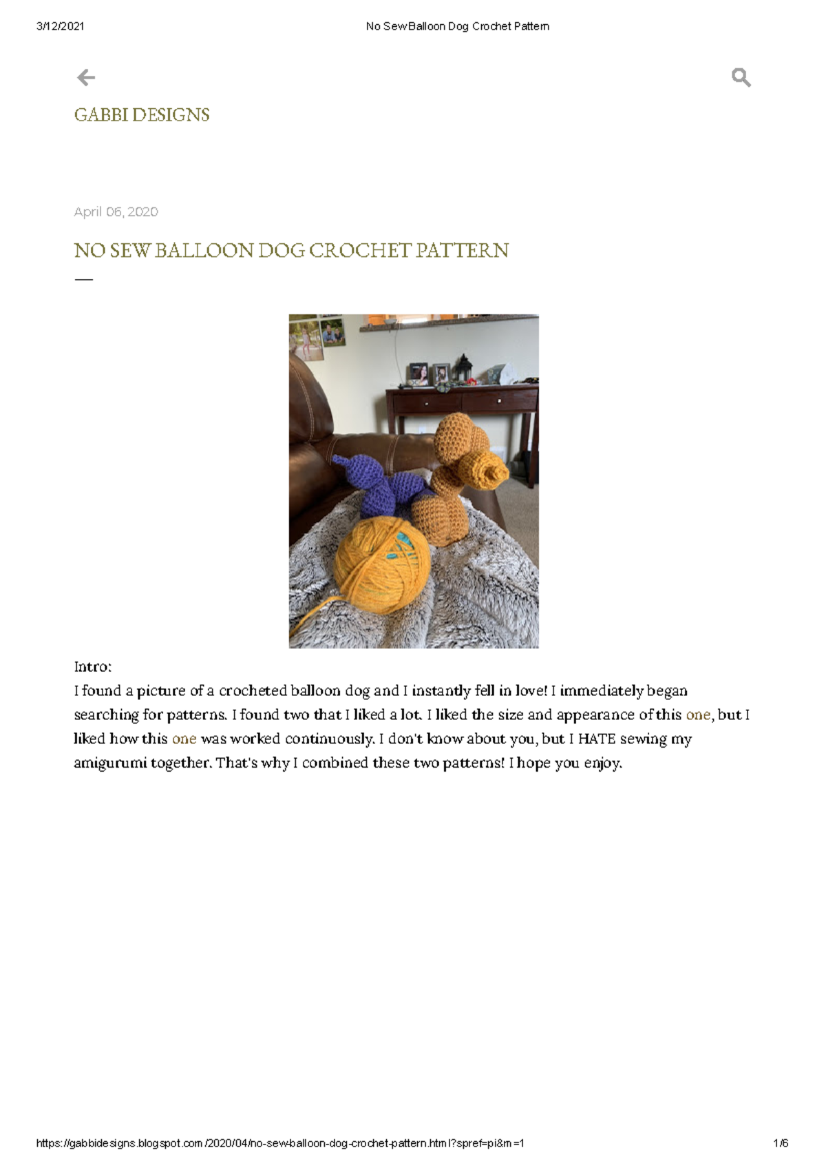 No Sew Balloon Dog Crochet Pattern Guide - GABBI DESIGNS - Studocu