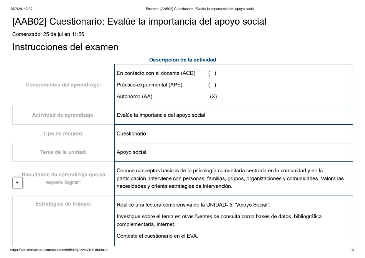 Examen [AAB02] Cuestionario Evalúe la importancia del apoyo social-5(2 ...