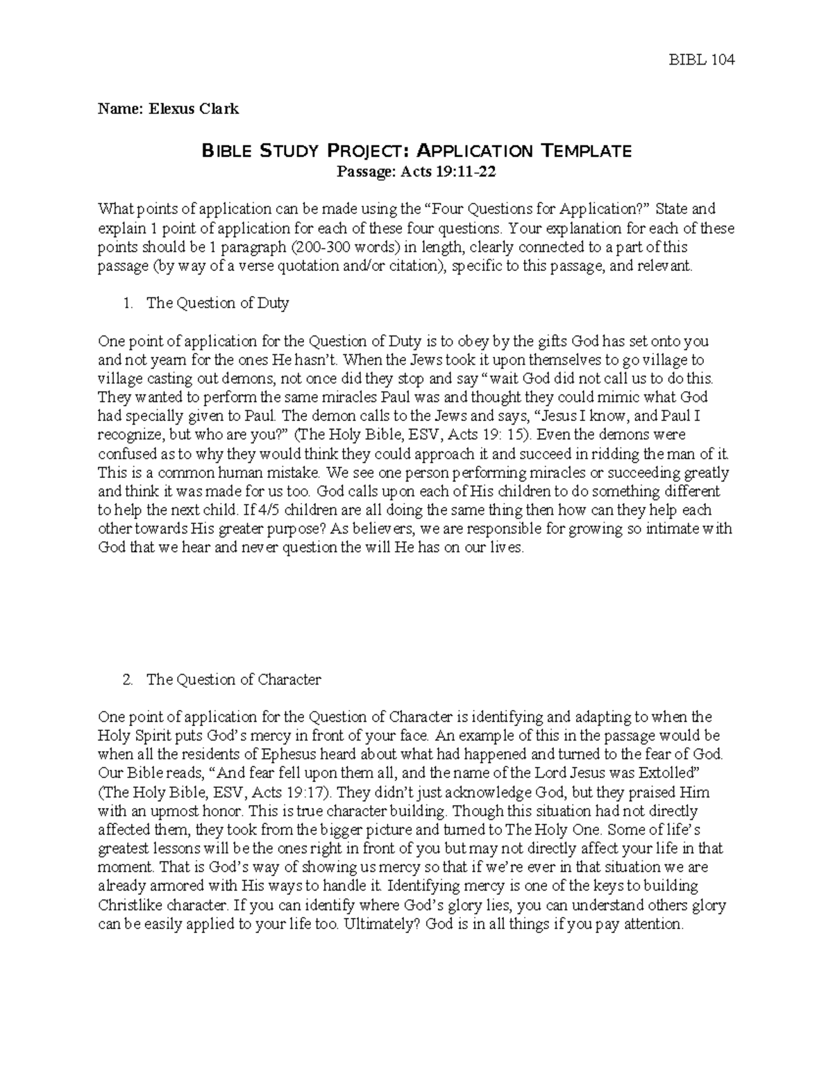 BIBL104 - Points of Application Using the Four Questions for ...
