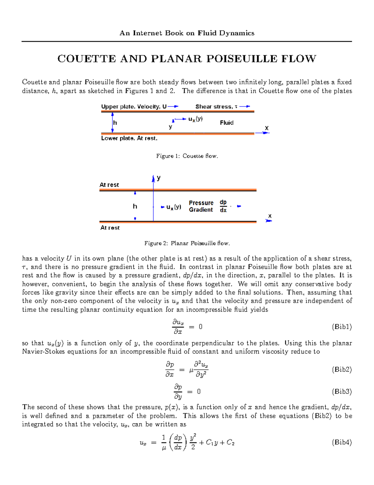 Couette Flow and Planar Poiseuille Flow Explained (Fluid Dynamics) - Studocu