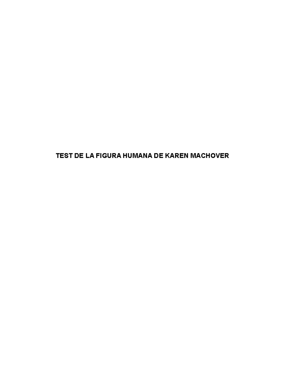 Manual DEL TEST DE LA Figura Humana - TEST DE LA FIGURA HUMANA DE KAREN ...