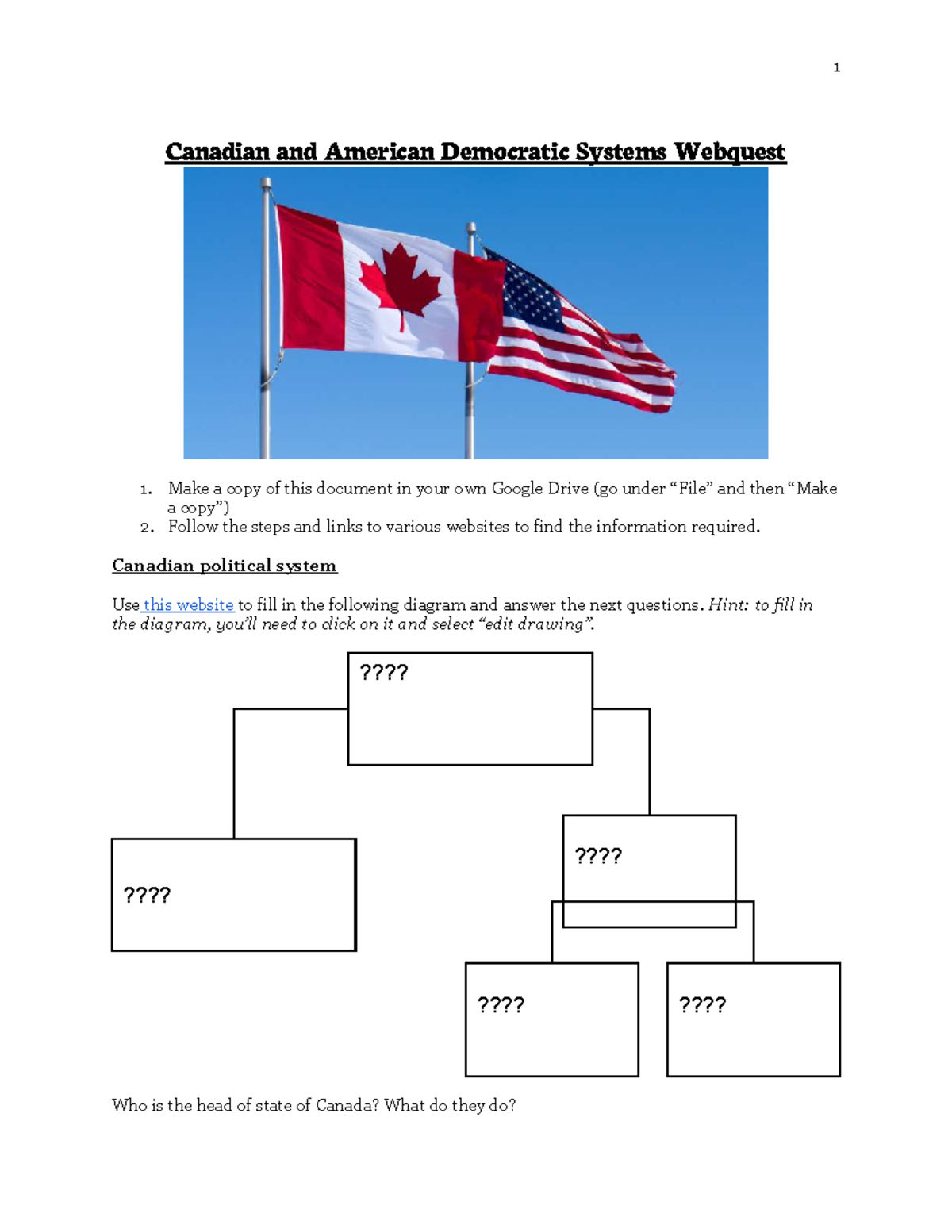 RI3 - Social 30 - Canadian & American Democratic Systems Webquest - Studocu