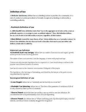 Foundations of law - Foundation of course - Definition of law Blacks ...