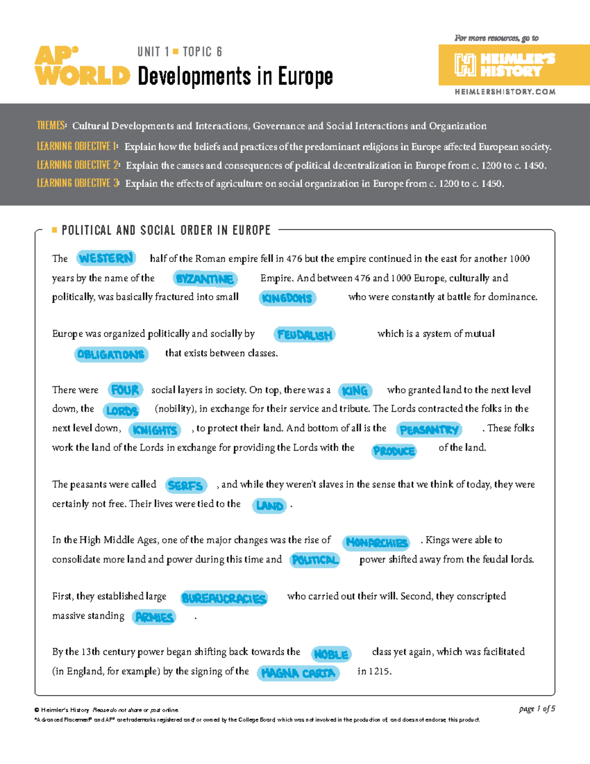 Heimler's History: AP World Unit 1 Topic 6 - Political and Social Order ...