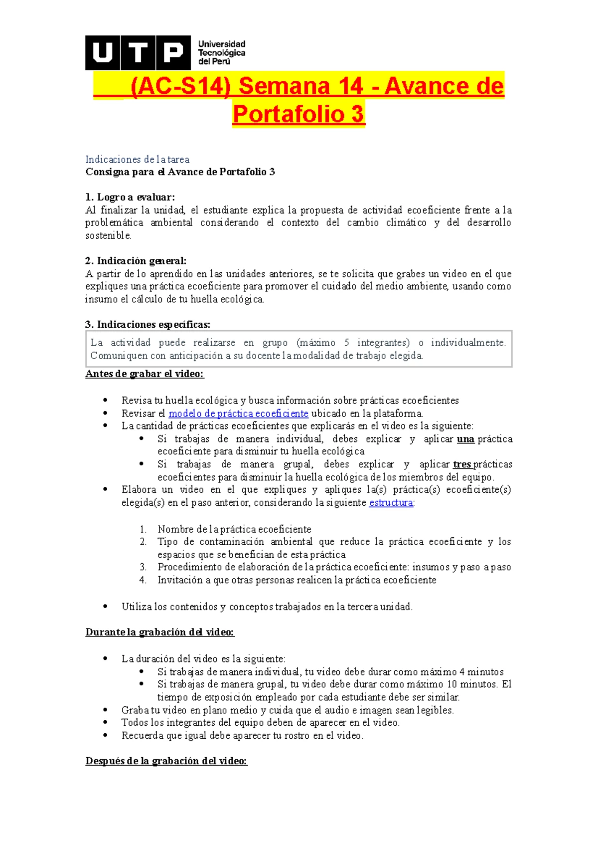 🔴 (AC-S10) Semana 10 - Directrices para el Avance del Portafolio 2 - Studocu