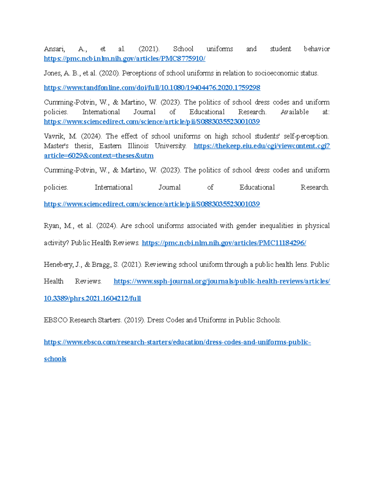 School Uniforms and Student Behavior: A Comprehensive Review - Studocu
