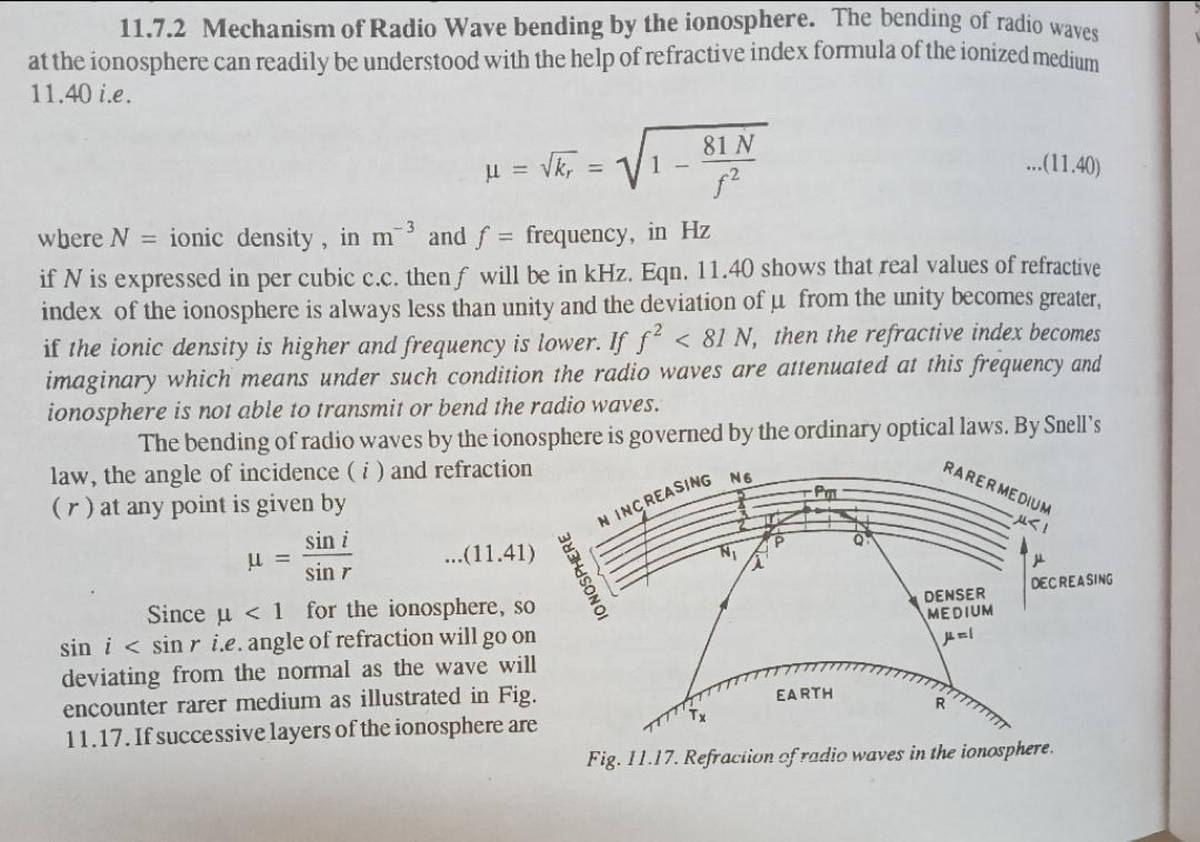 11.7.2 Mechanism of Radio Wave Bending in the Ionosphere - Studocu