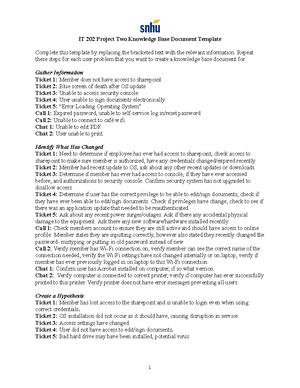 It-200 fundamentals of information technology milestone 7 - Southern New Hampshire University IT ...