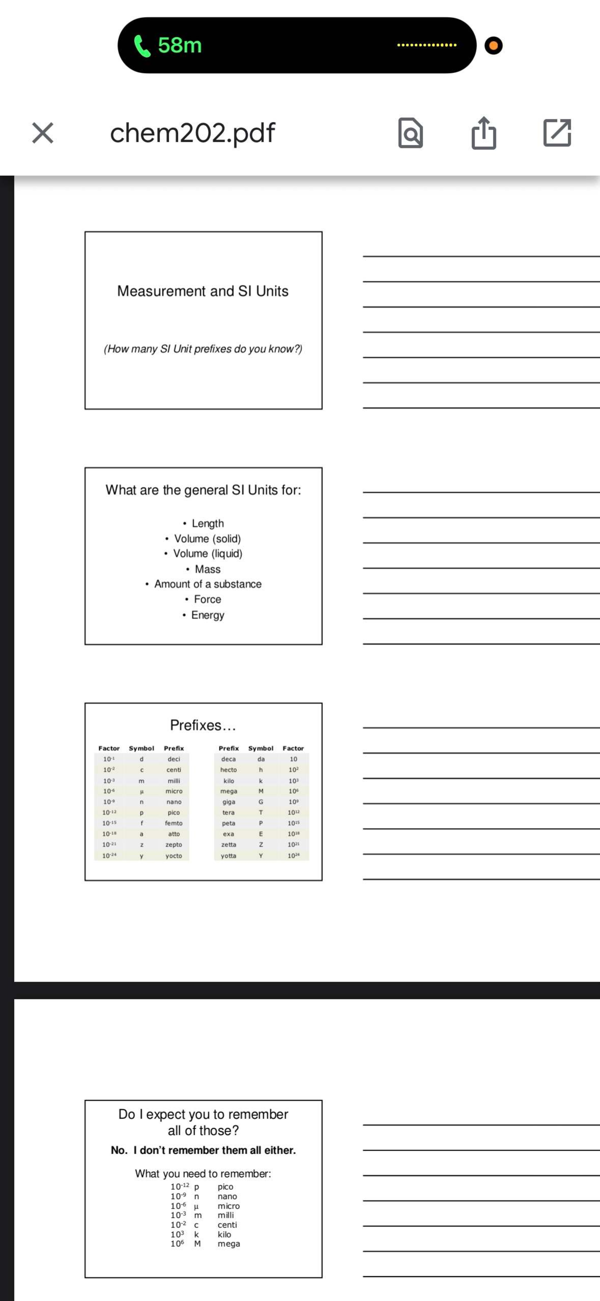 Measurement and SI Units Overview for CHEM202 Final Exam - Studocu