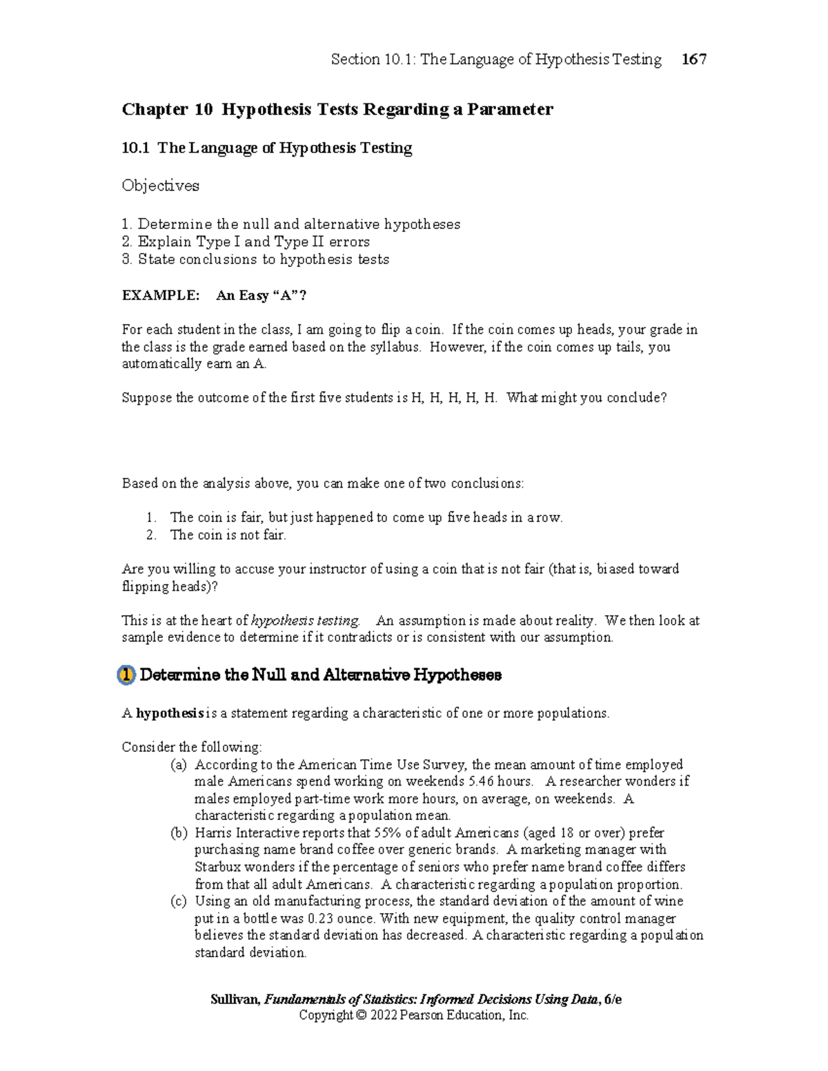 Sfs6e Chapter 10 - Hypothesis Testing in Statistics - Studocu