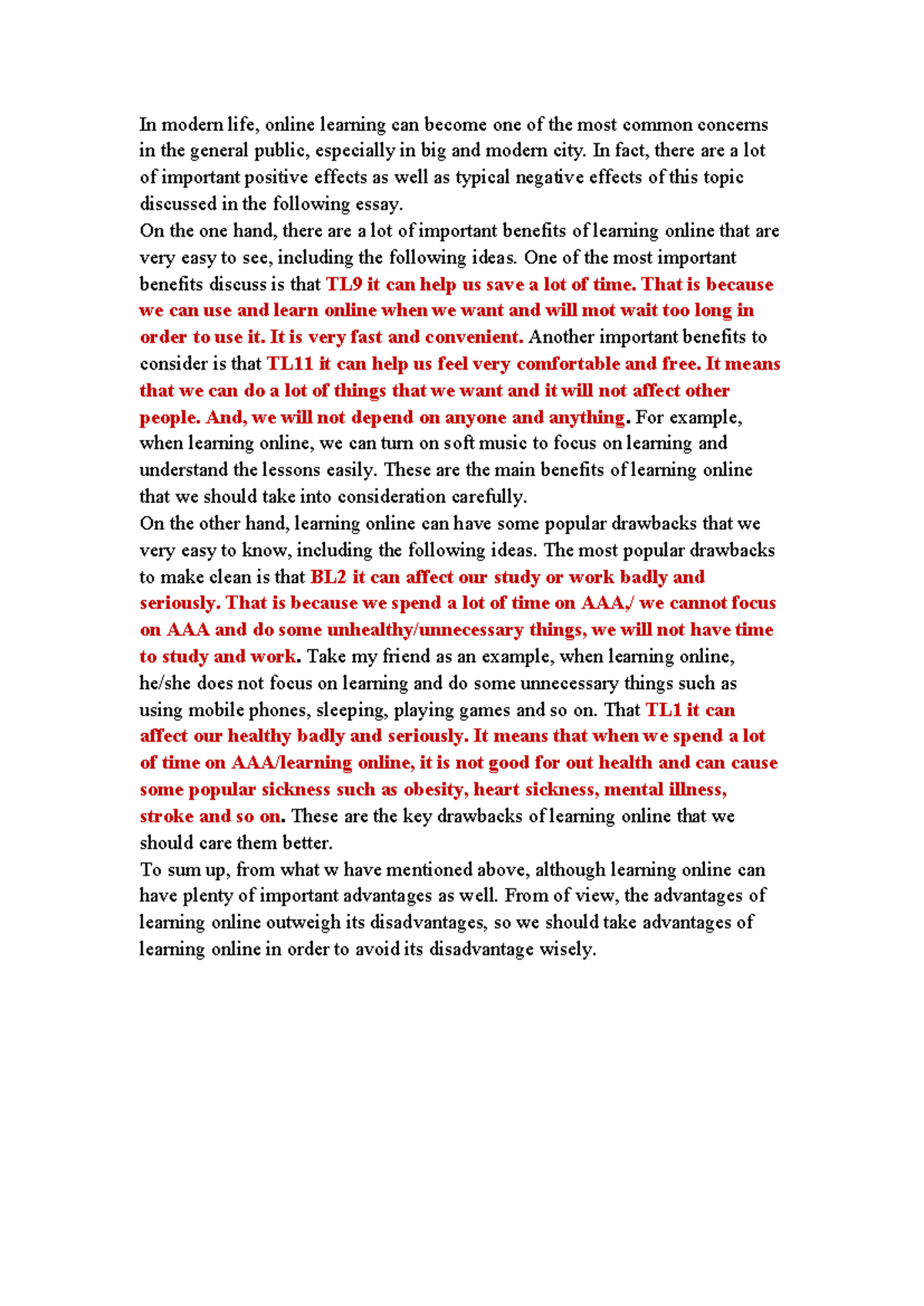 Writing Task 2: Advantages and Disadvantages of Online Learning - Studocu