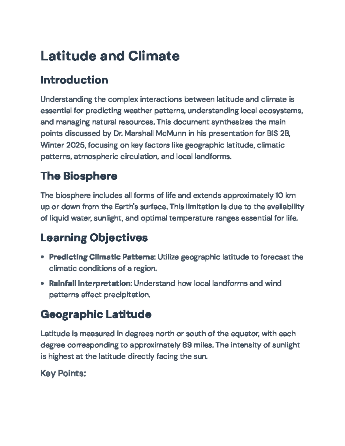 Latitude and Climate Analysis - BIS 2B Winter 2025 Summary - Latitude ...