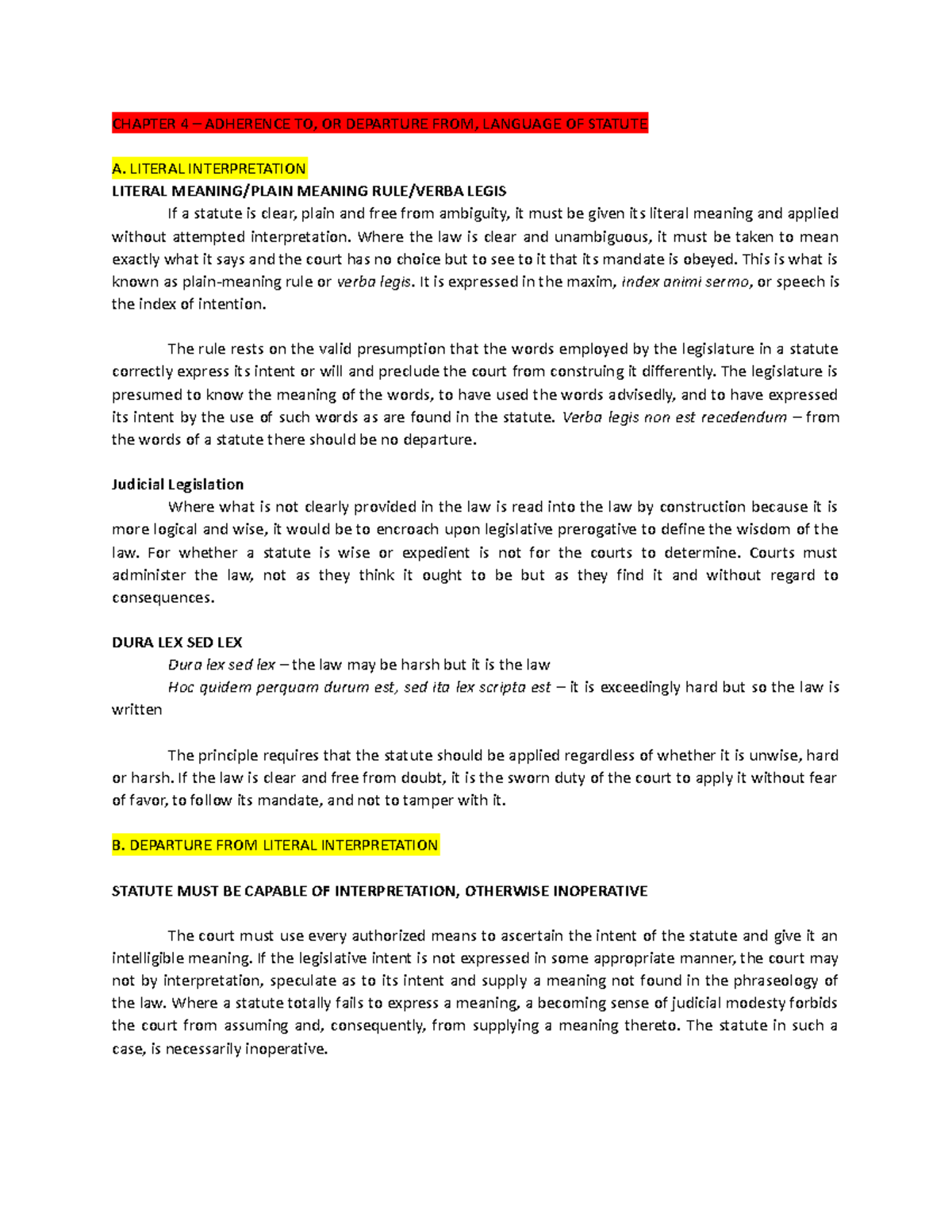 Midterm Study Notes - Statcon: Statutory Interpretation Principles ...
