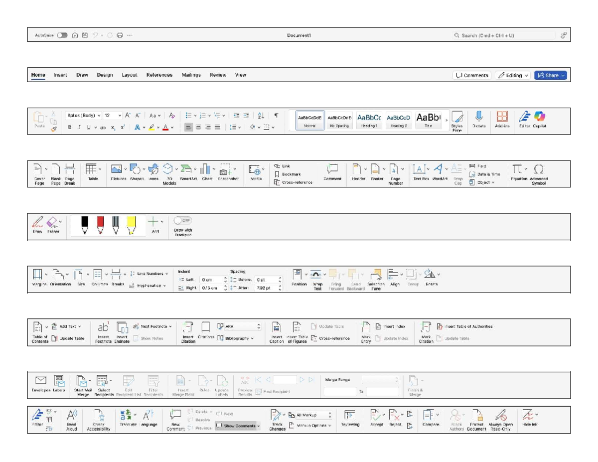 MS Word Icons & Functions Overview for Course Code: COMP101 - Studocu