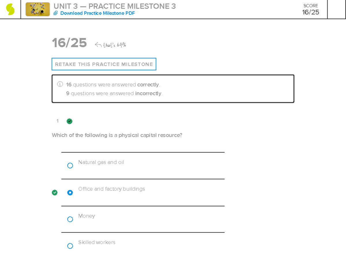 Unit 3 Practice Milestone Test - Study Guide and Insights - Studocu