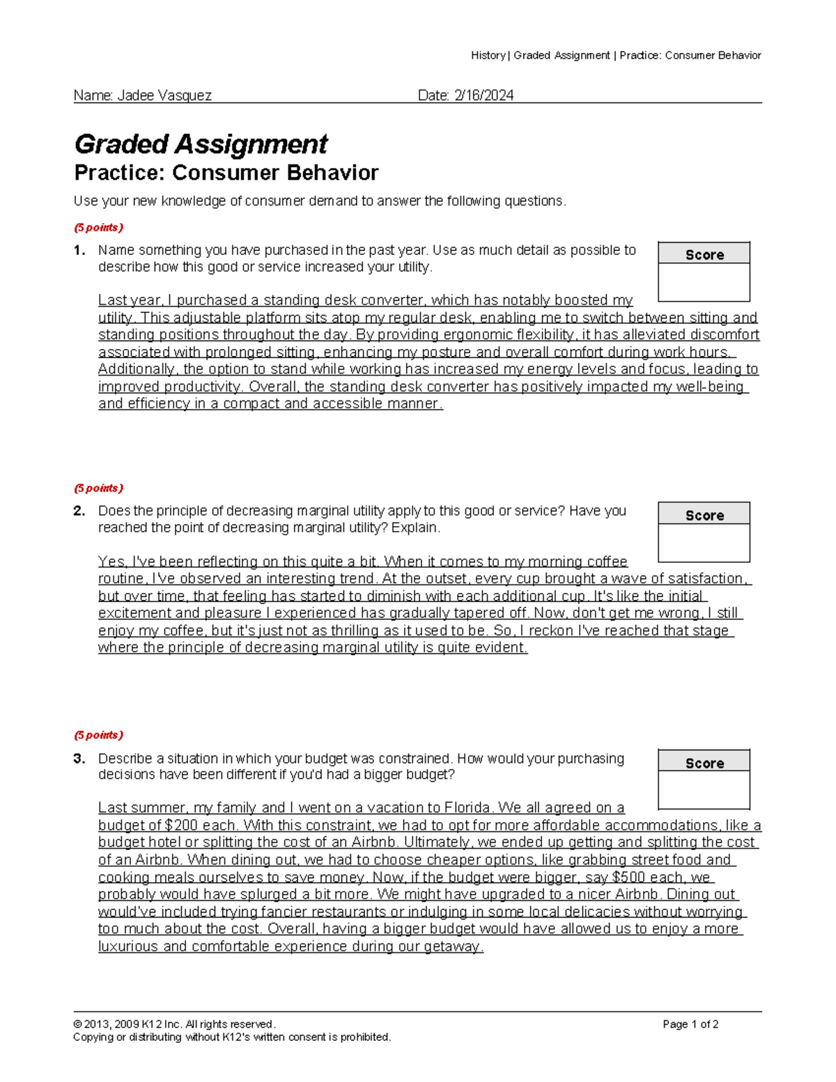 3.02 Graded Assignment Practice - Consumer Behavior - History | Graded ...