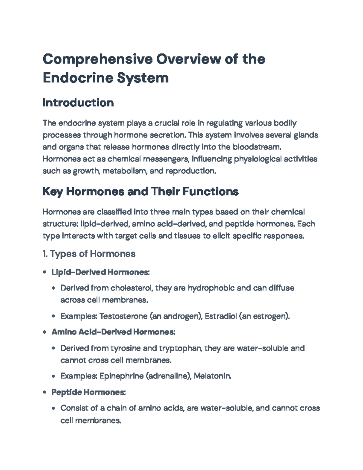 Comprehensive Overview of the Endocrine System - Functions & Hormones - Comprehensive Overview ...