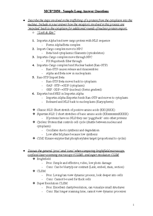 MCB 2050 - U of G - Molecular and Cellular Biology - Studocu