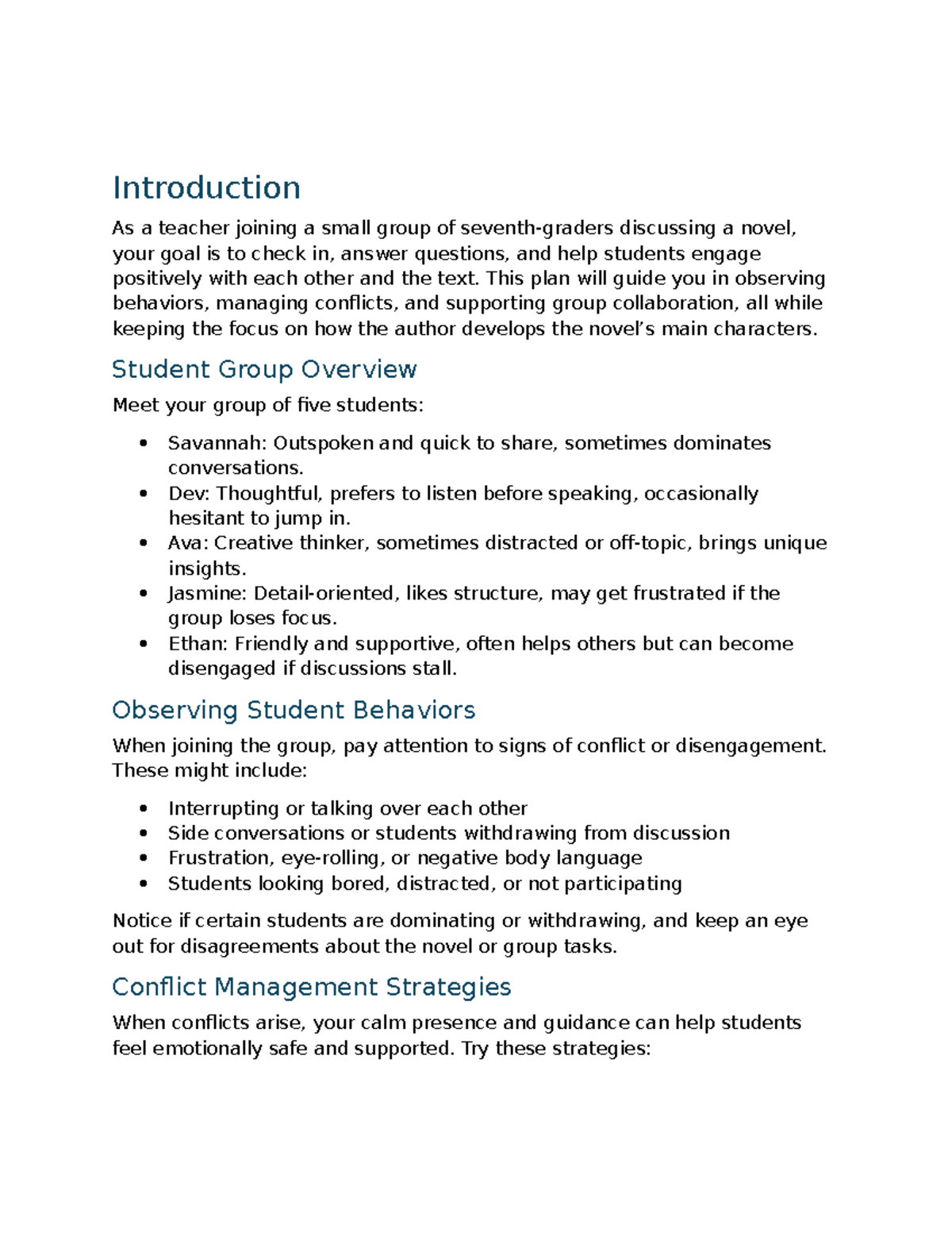 ENG 101: Facilitating Student Engagement in Novel Discussions - Studocu