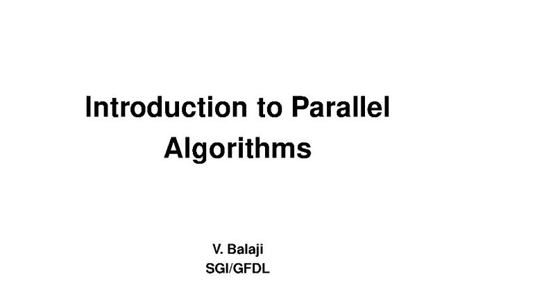 An Introduction to Parallel Algorithms (CS101) - Overview and Key Concepts - Studocu