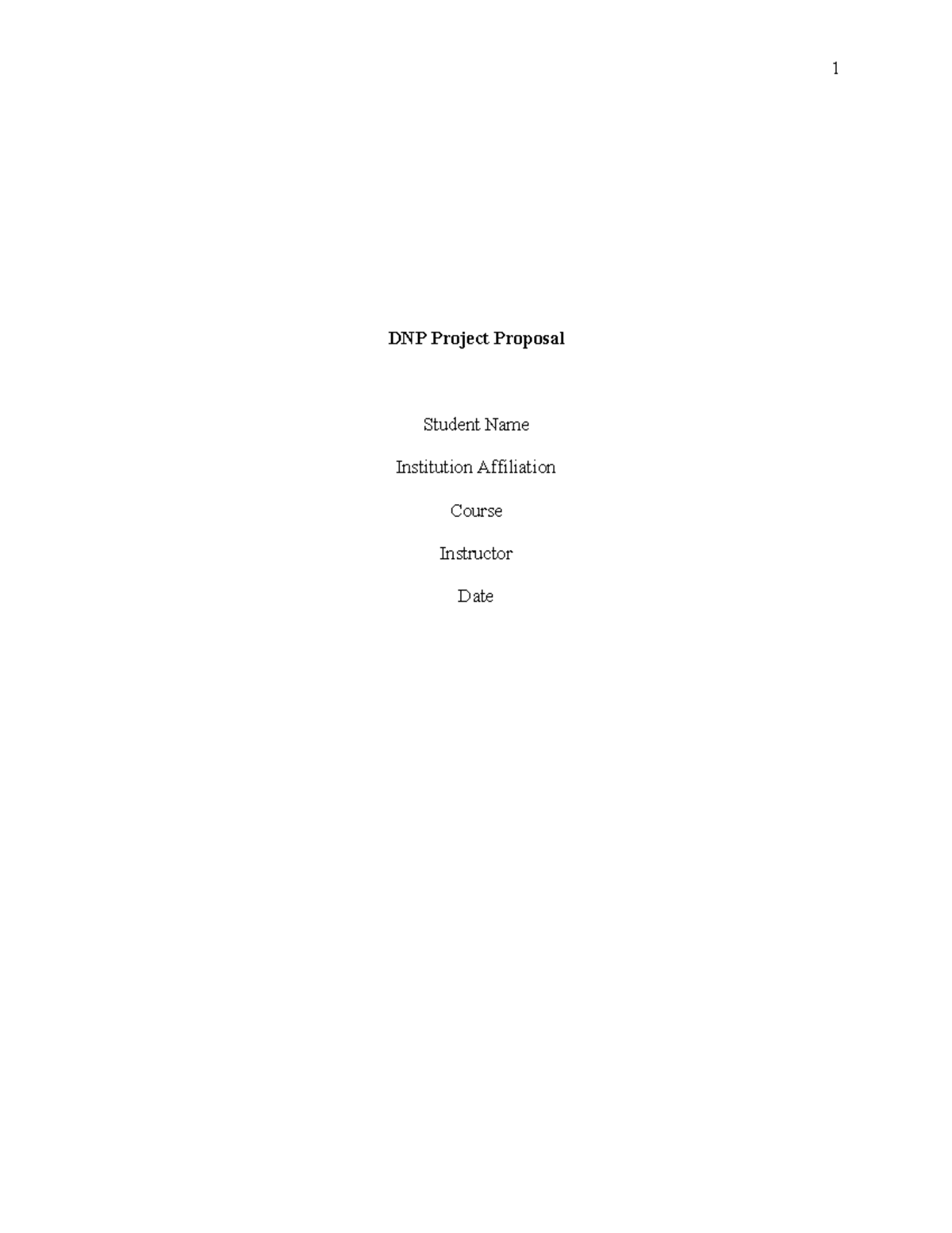 DNP Project Proposal - Perfect revision material - DNP Project Proposal ...