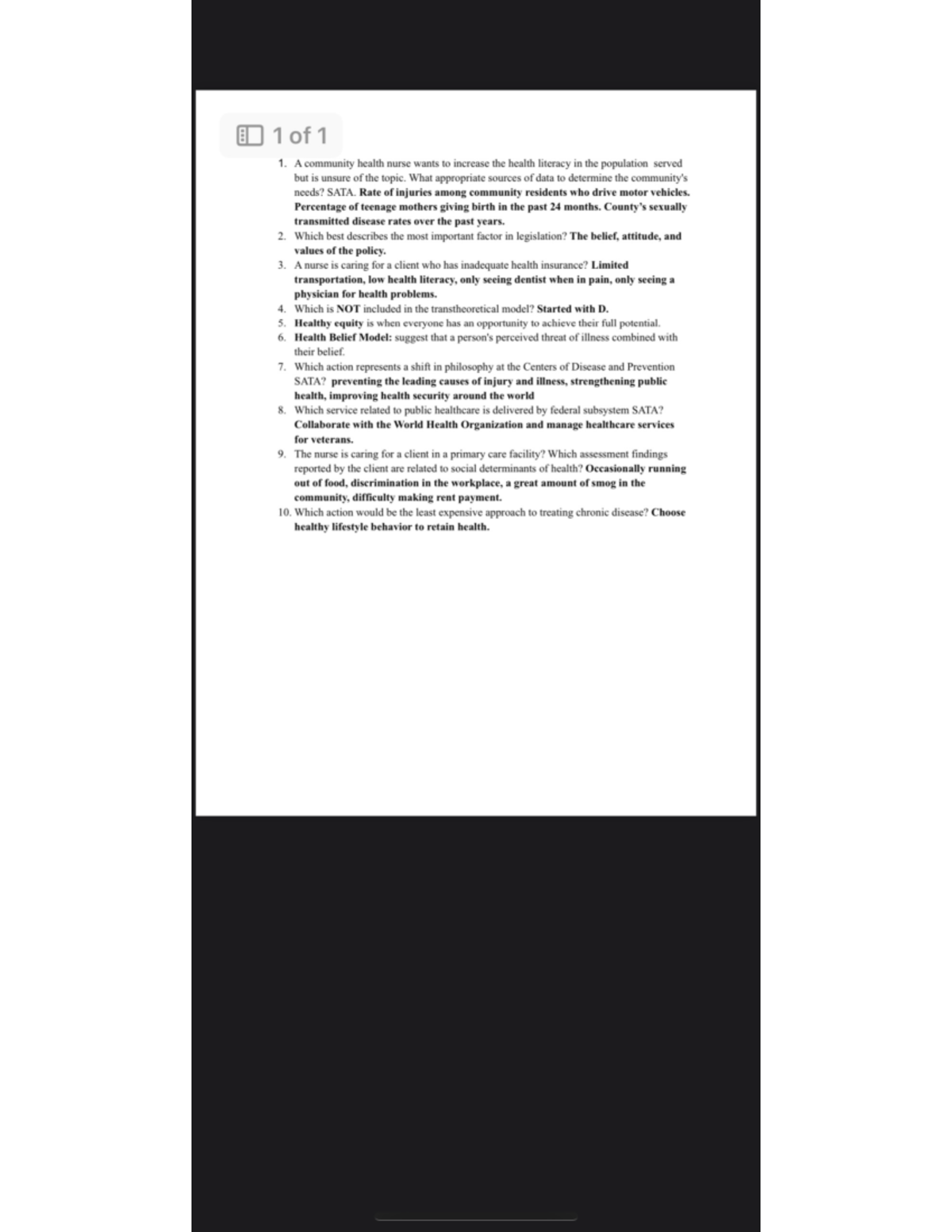 Community Health Study Notes: Key Concepts and Insights - Studocu