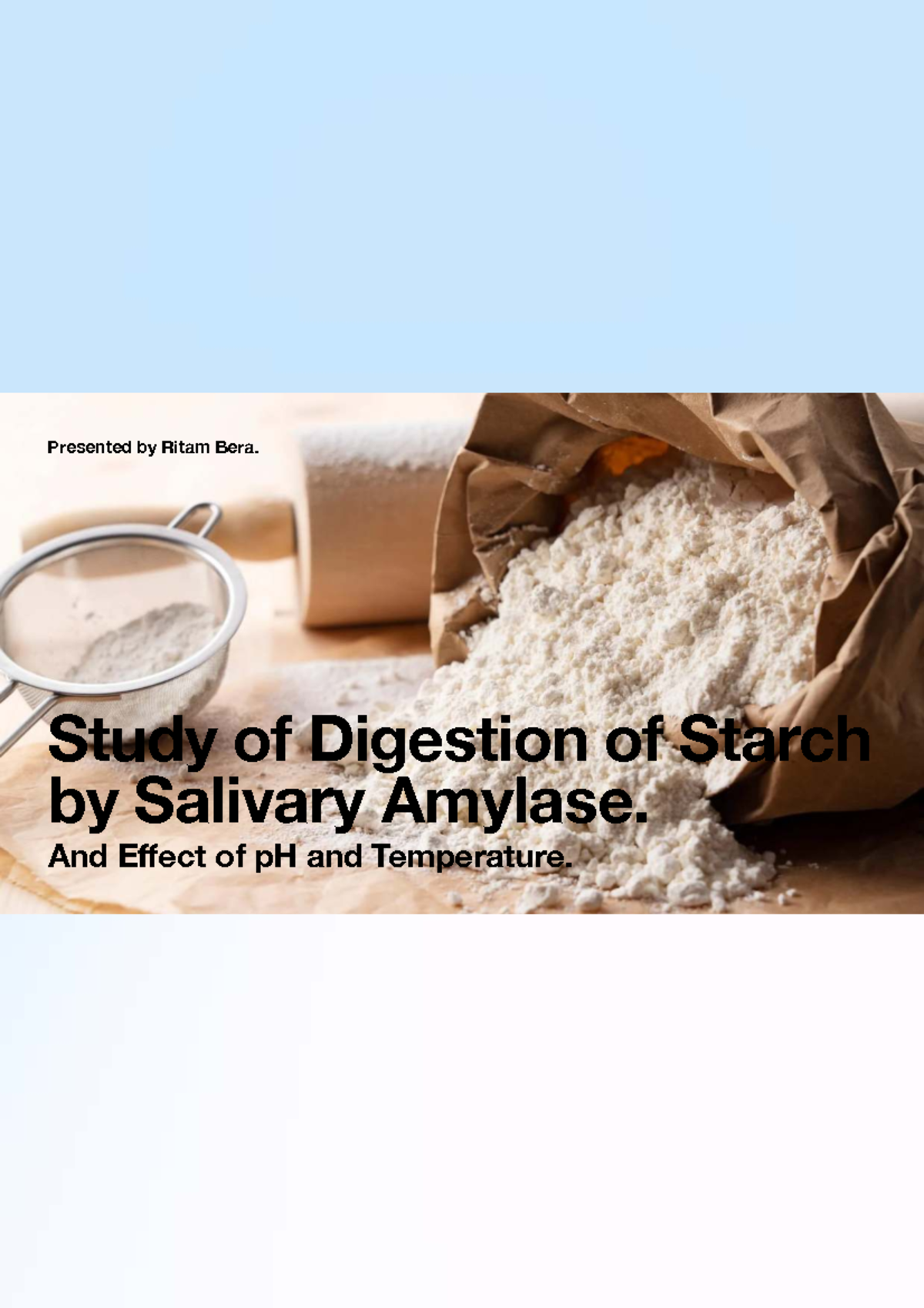 Chemistry XII: Study of Starch Digestion by Salivary Amylase - Studocu