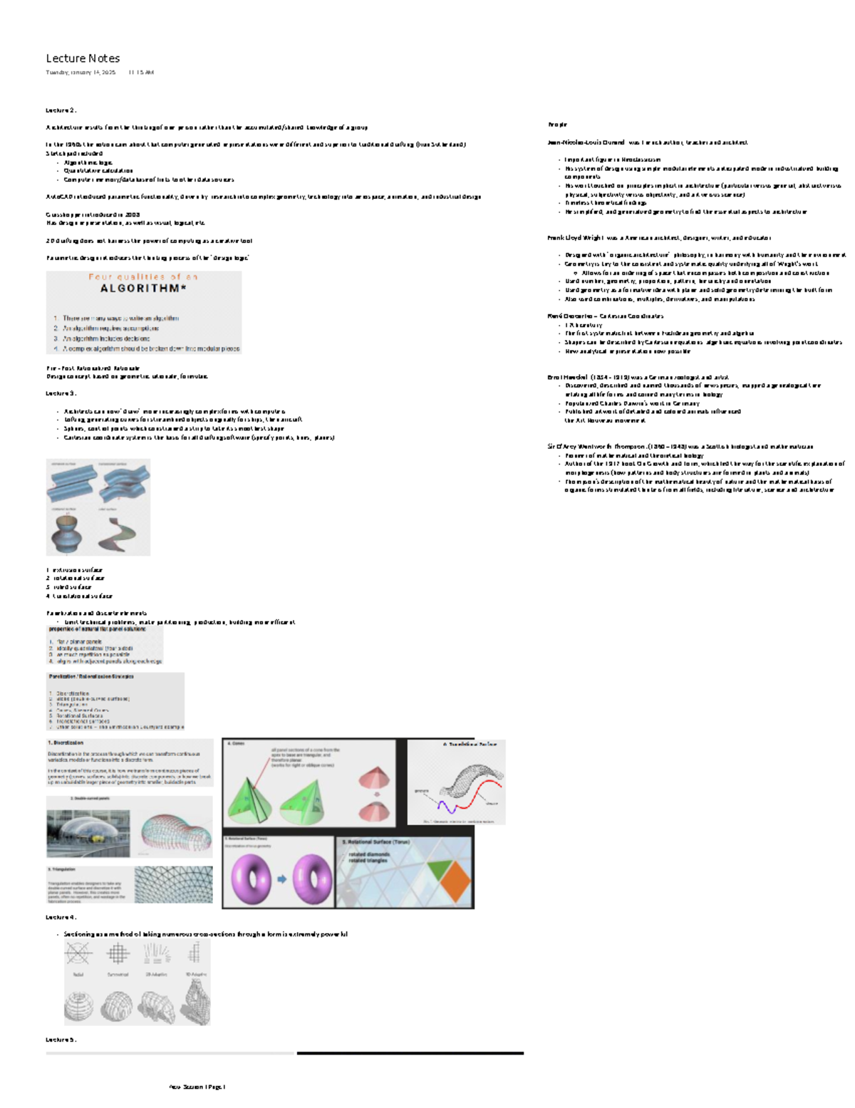 Lecturee Notes - Lecture 2: Architecture results from the thinking of ...
