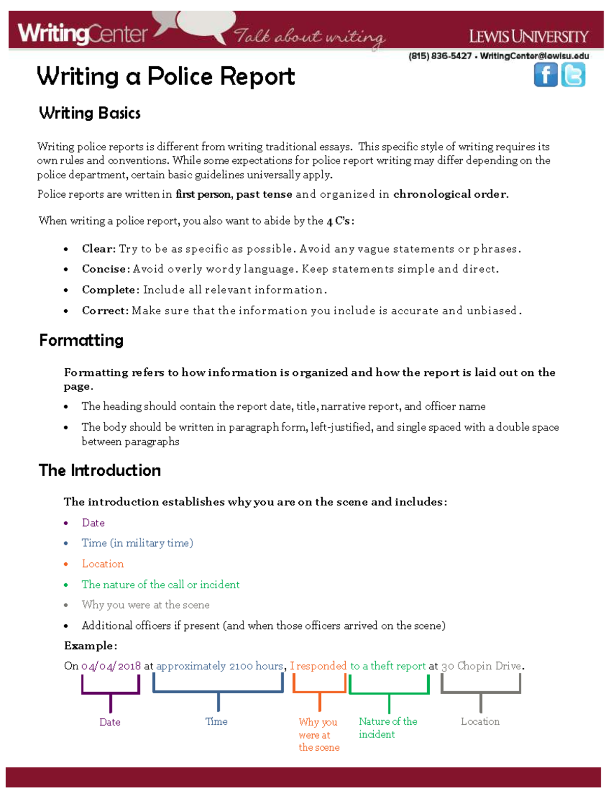 Police Report Writing Basics: Guidelines and Formatting Tips - Studocu