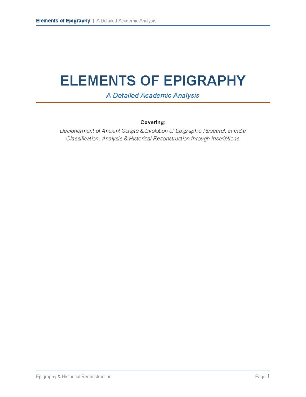 Elements of Epigraphy (Course Code: EPIG 101) - An In-Depth Analysis ...