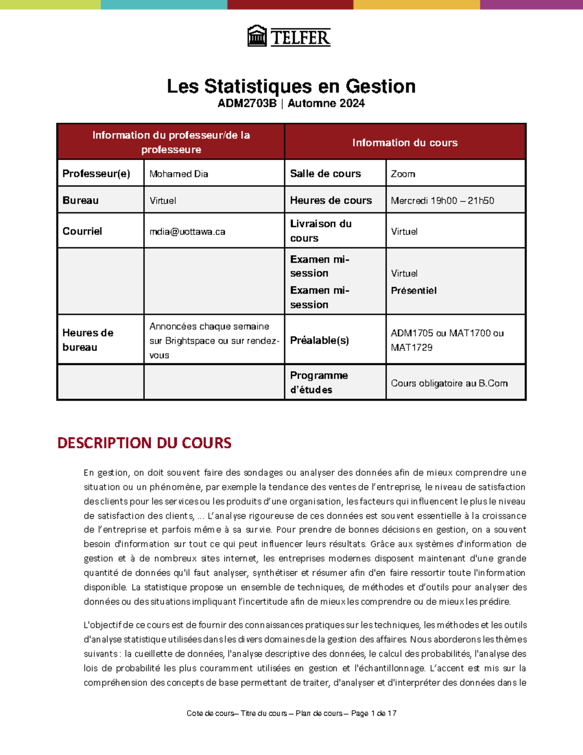 Syllabus de Cours et Examen Mi-Sesi ADM2703B Automne 2024 - Studocu