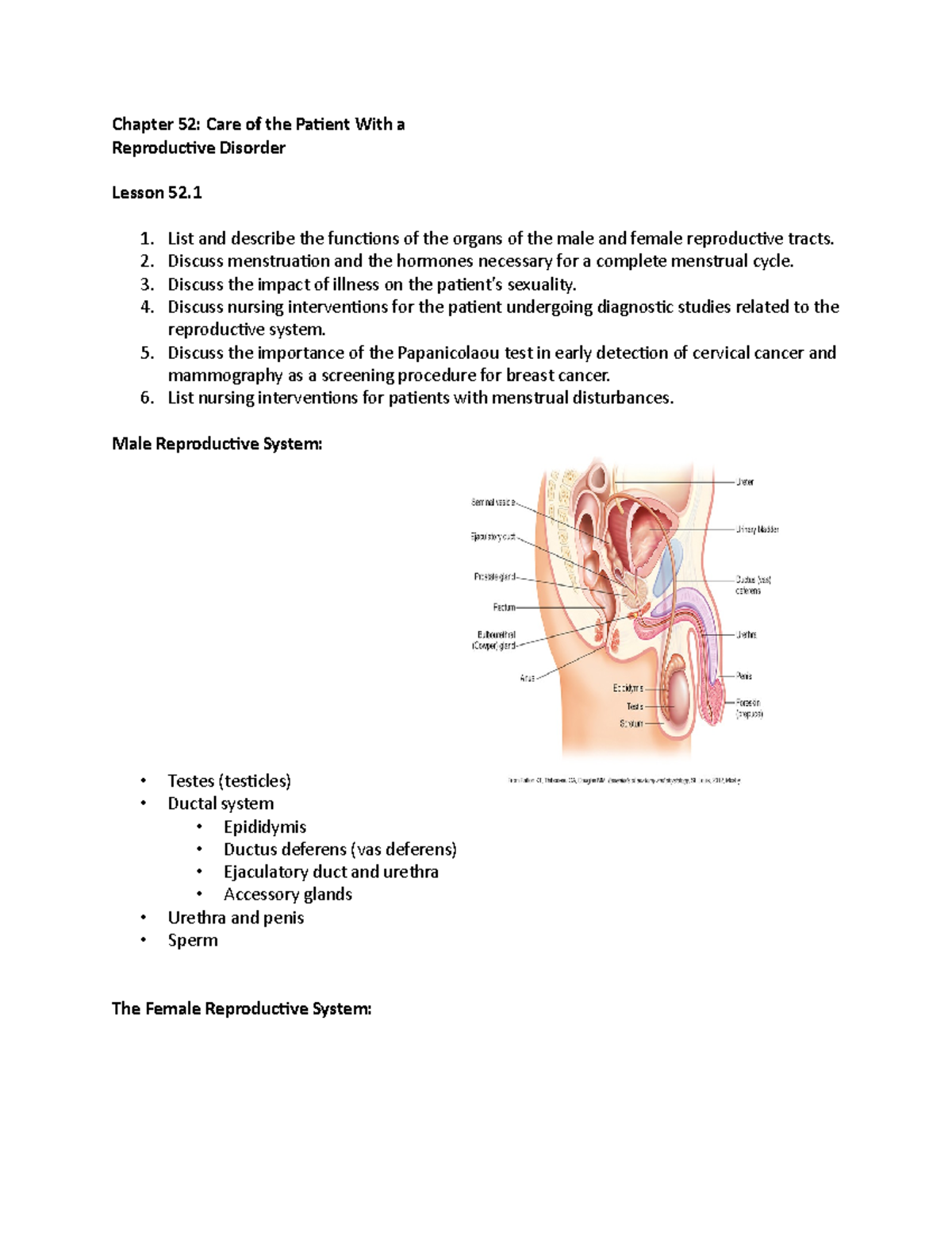 Chapter 52: Comprehensive Overview of Reproductive Disorders - Studocu