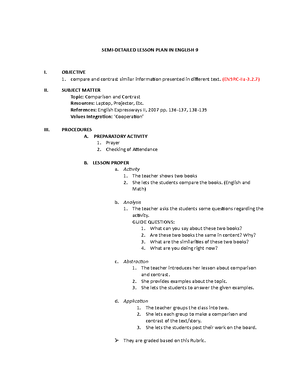 Diss Week 1 - DLL in Diss - GRADES 1 TO 12 DAILY LESSON LOG SENIOR HIGH ...