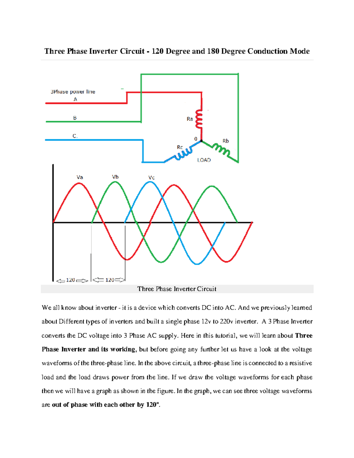 Three Phase Inverter Circuit: 120° & 180° Conduction Modes Explained ...