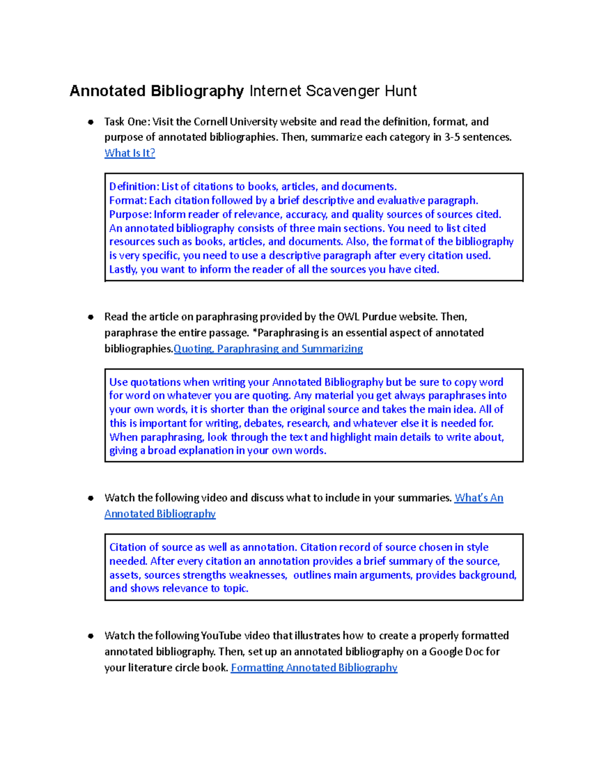 Annotated Bib Scavenger Hunt 2022 - Annotated Bibliography Internet ...