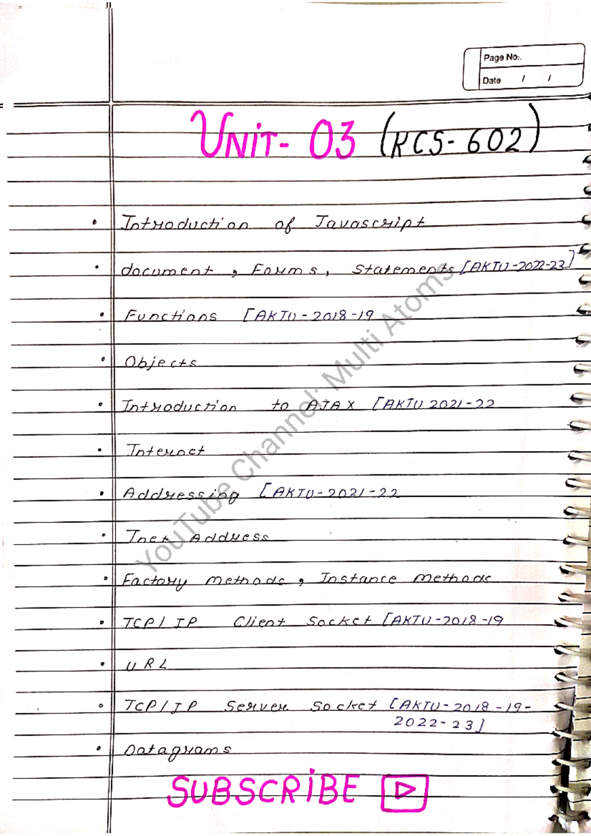 Web Technology Unit 3 Notes by Multi Atoms - Study Guide - Studocu