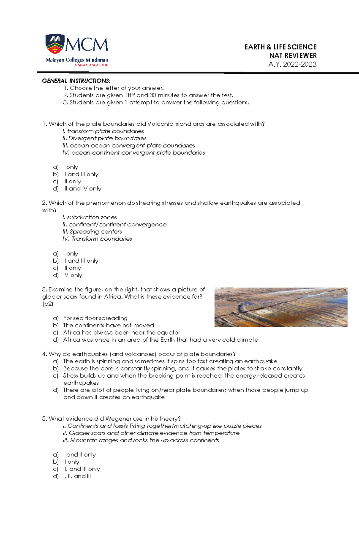 Earth Life Science Reviewer A.Y. 2023: Comprehensive Study Guide - Studocu