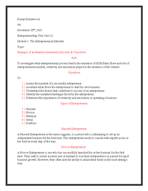Enrep Unit 1 2018 Paper 1 - The thought of intrapreneurial and ...